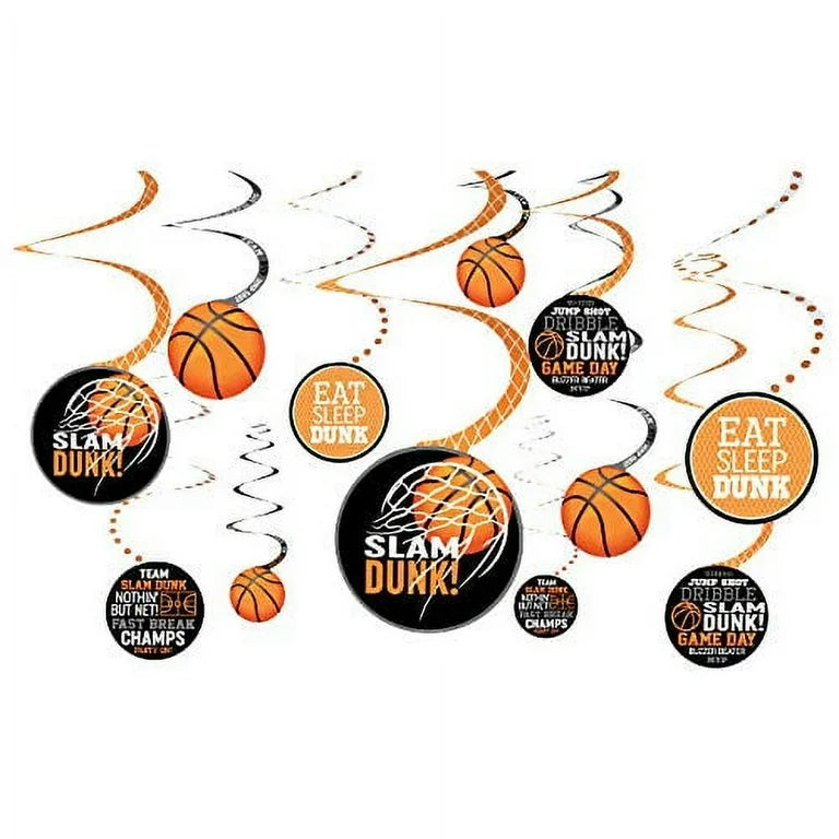 Basketball Swirl Decorations – Fiesta Supply
